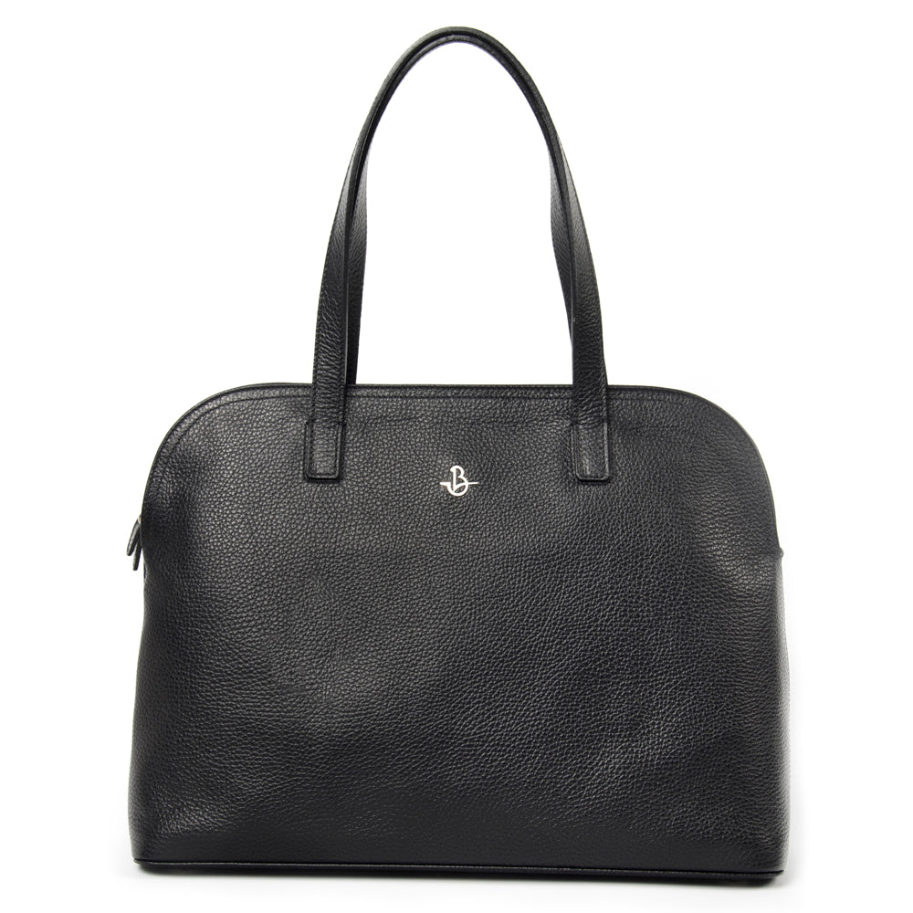 CARBOTTI Dollaro Italian Leather Shoulder Handbag Alice 2606- Black ...