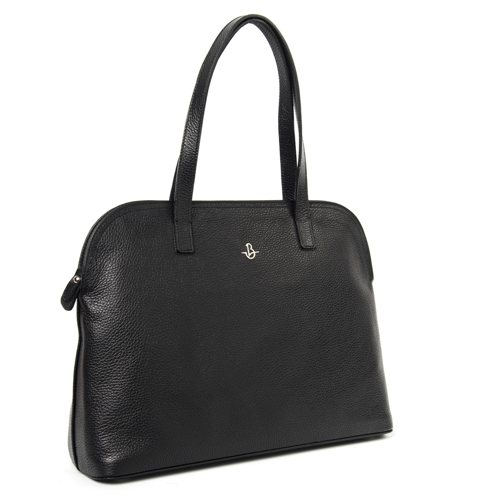 CARBOTTI Dollaro Italian Leather Shoulder Handbag Alice 2606- Black ...